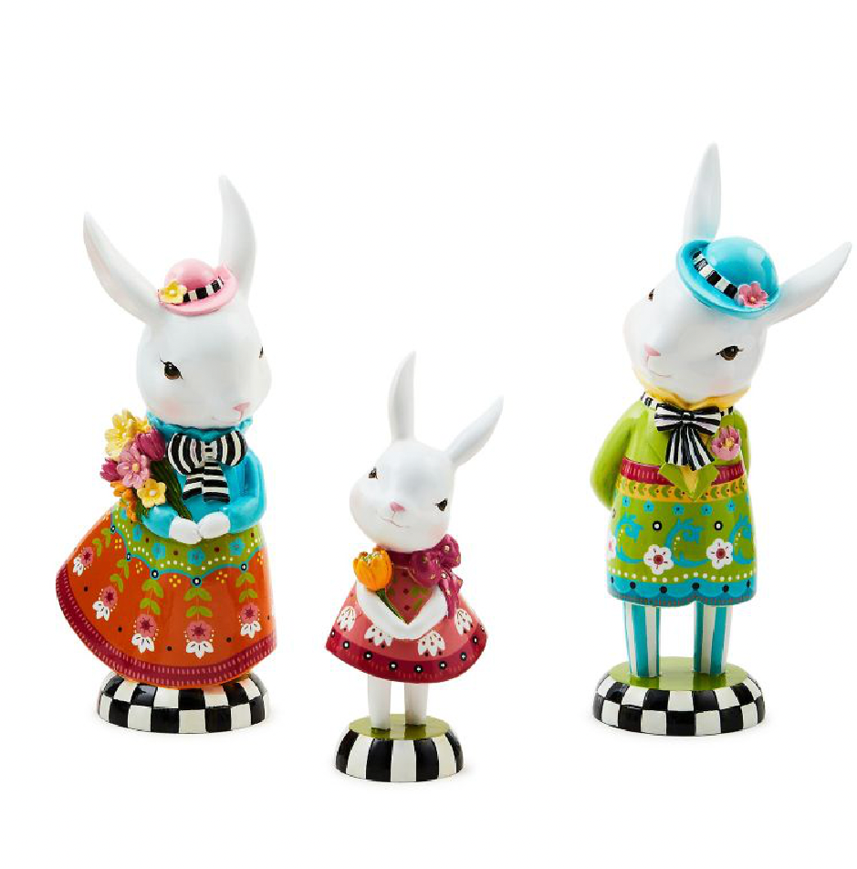 Calico Bunny Figures, Set of 3 – Salutations Home